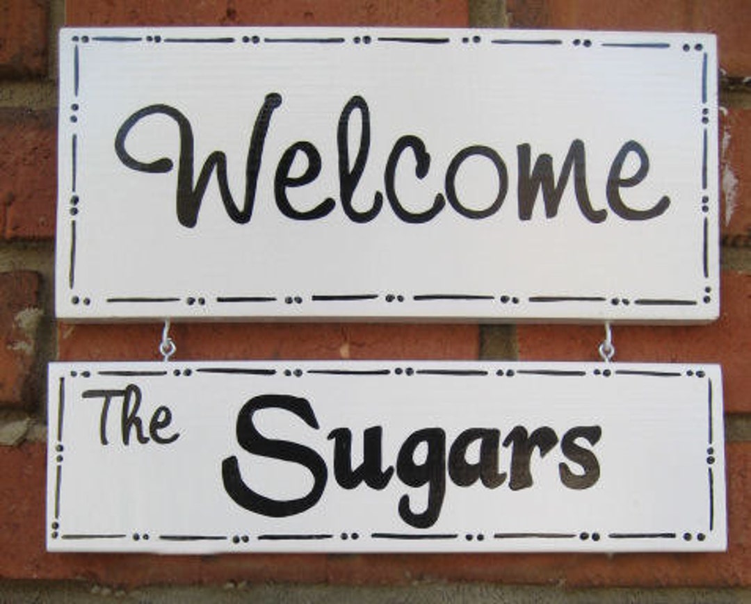 Personalized Welcome Sign and Name Plate Hand Painted - Etsy
