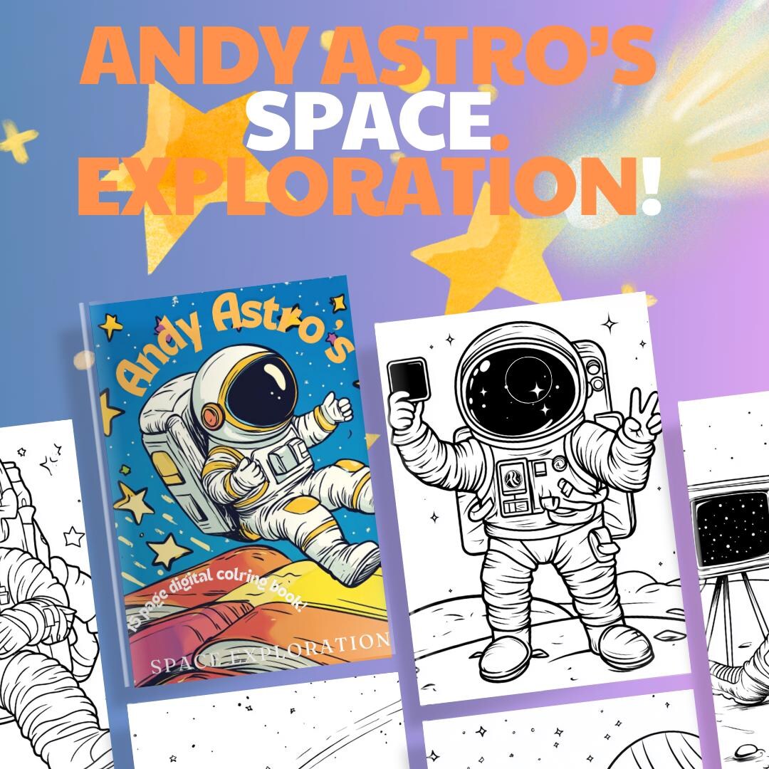 Andy Astro's Space Exploration Space Coloring Book Planet Coloring Children's Coloring Books ...