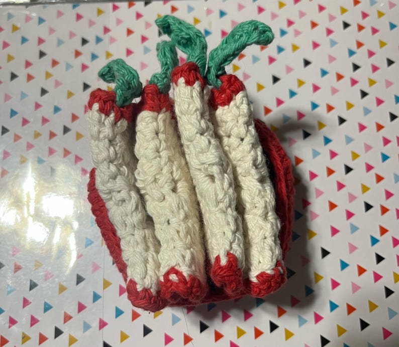 Crochet Apple Coaster Set - Etsy