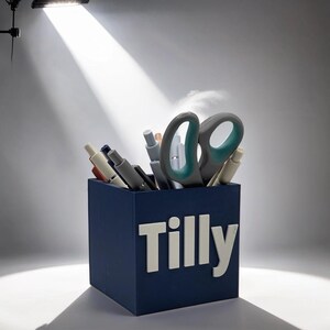 Custom Box Pen Holder | Box With Text Desk Organizer | Box Pen Holder ...