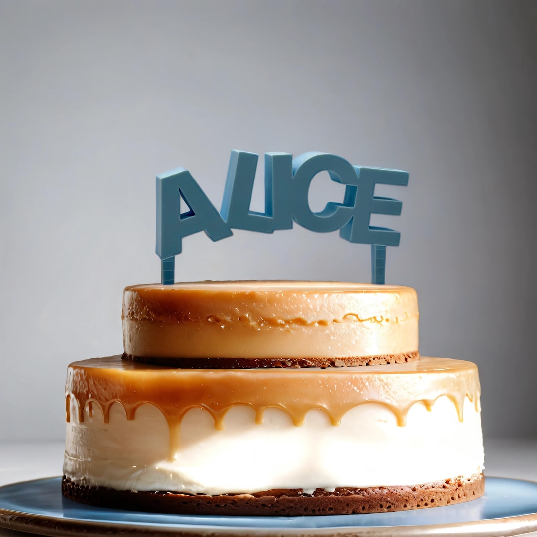 Custom Cake Topper - Wobbly Text | Custom Party Cake Sign | Custom Cake ...