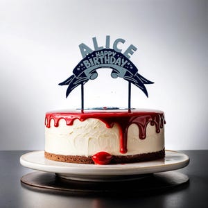 Custom Curved Happy Birthday Cake Topper | Cake Topper Happy Birthday ...