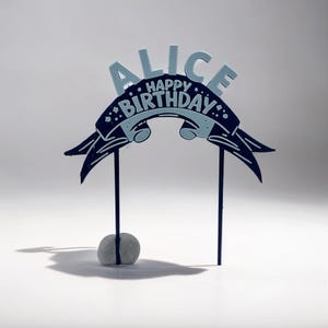 Custom Curved Happy Birthday Cake Topper | Cake Topper Happy Birthday ...