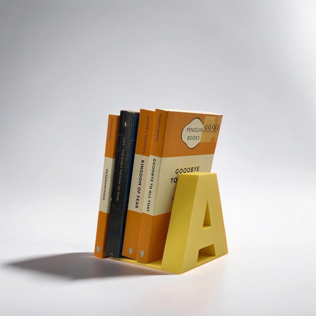 Book End - Single Letter | Personalised Letter Book End | Custom Book ...