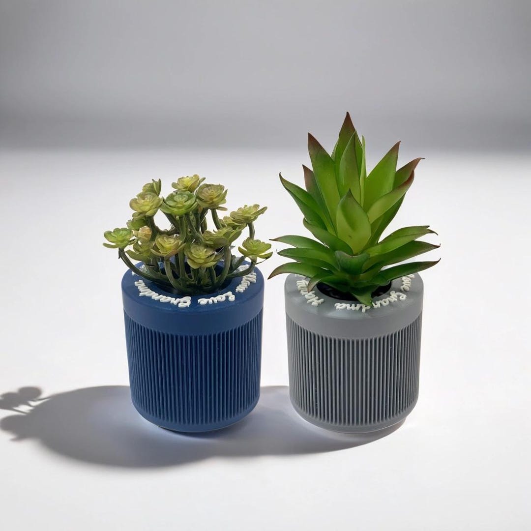 Circular Planter With Custom Text | Modern Circle Pot | Contemporary ...