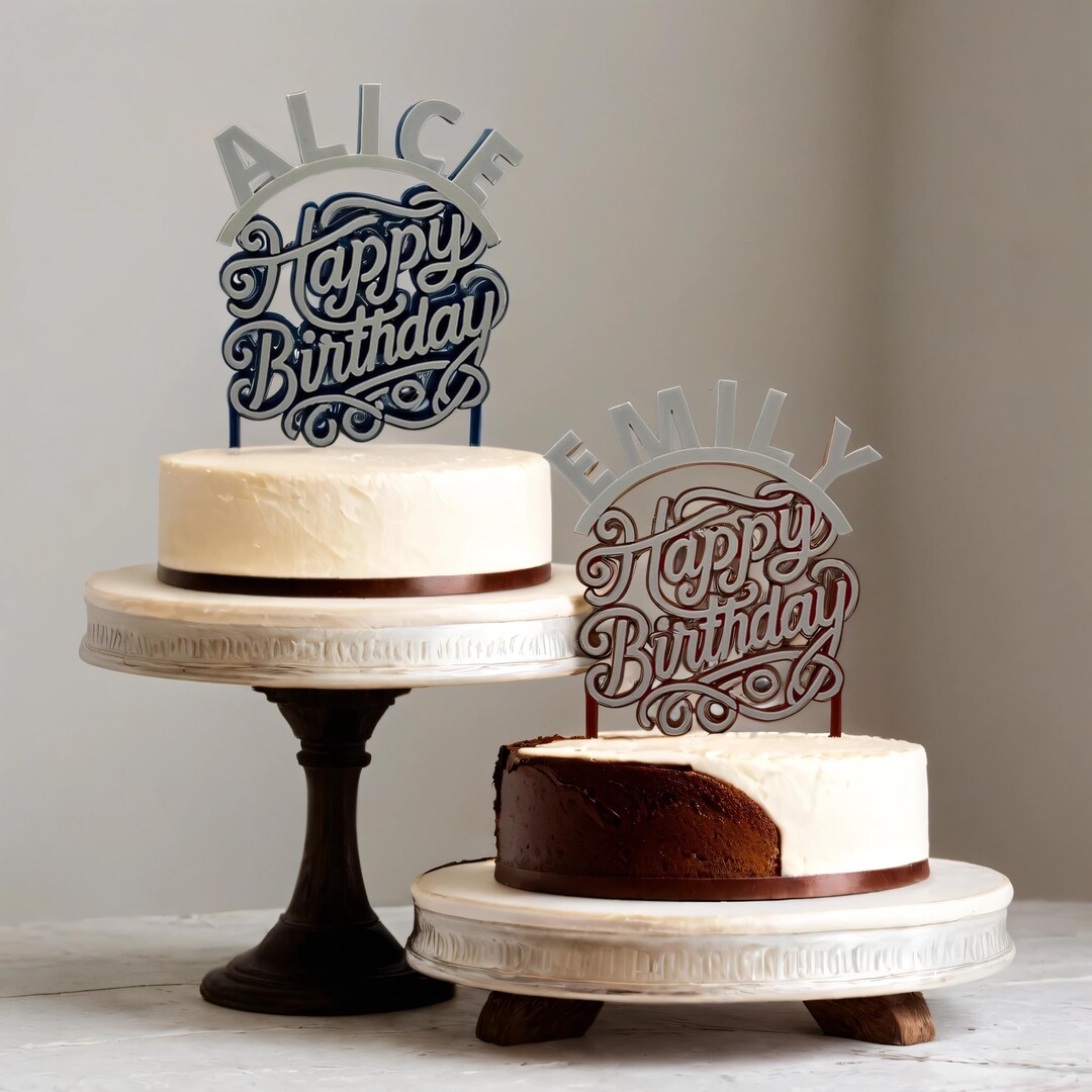 Custom Cake Topper Birthday Outlined Text Custom Party Cake Sign Custom ...