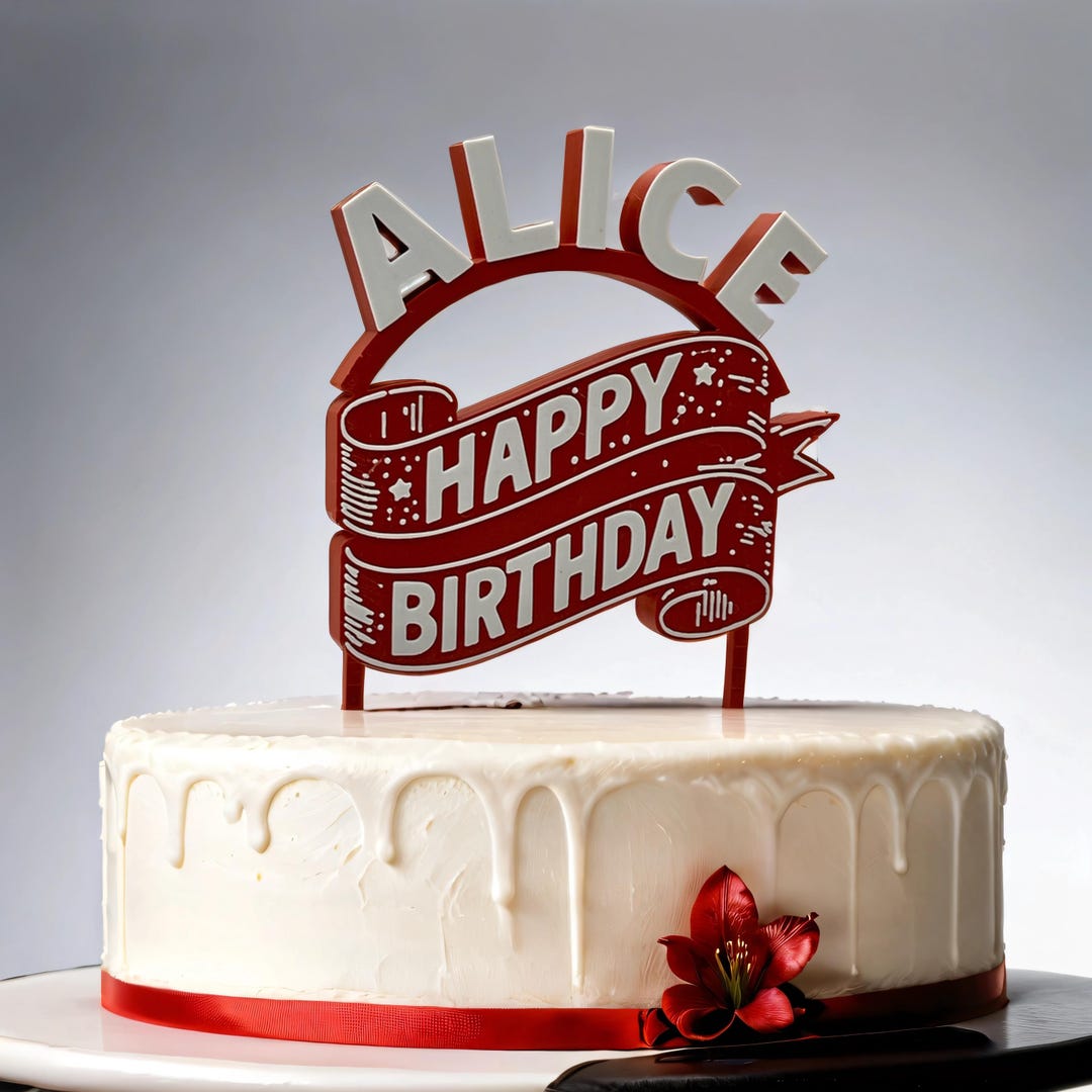 Happy Birthday Fancy Banner | Cake Topper Happy Birthday Fancy Banner ...