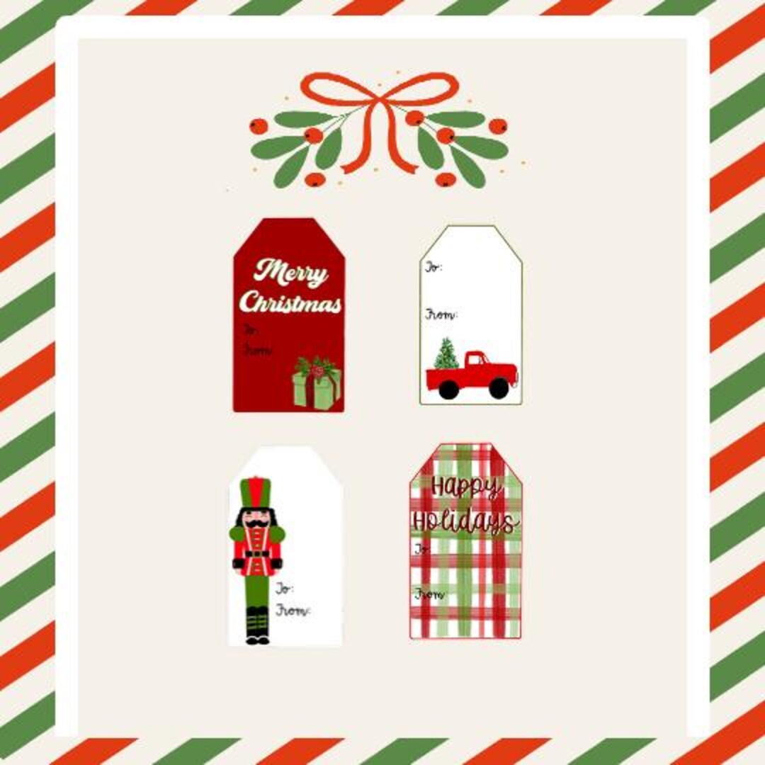 Christmas Gift Tags Classic Color Pack of 24 - Etsy