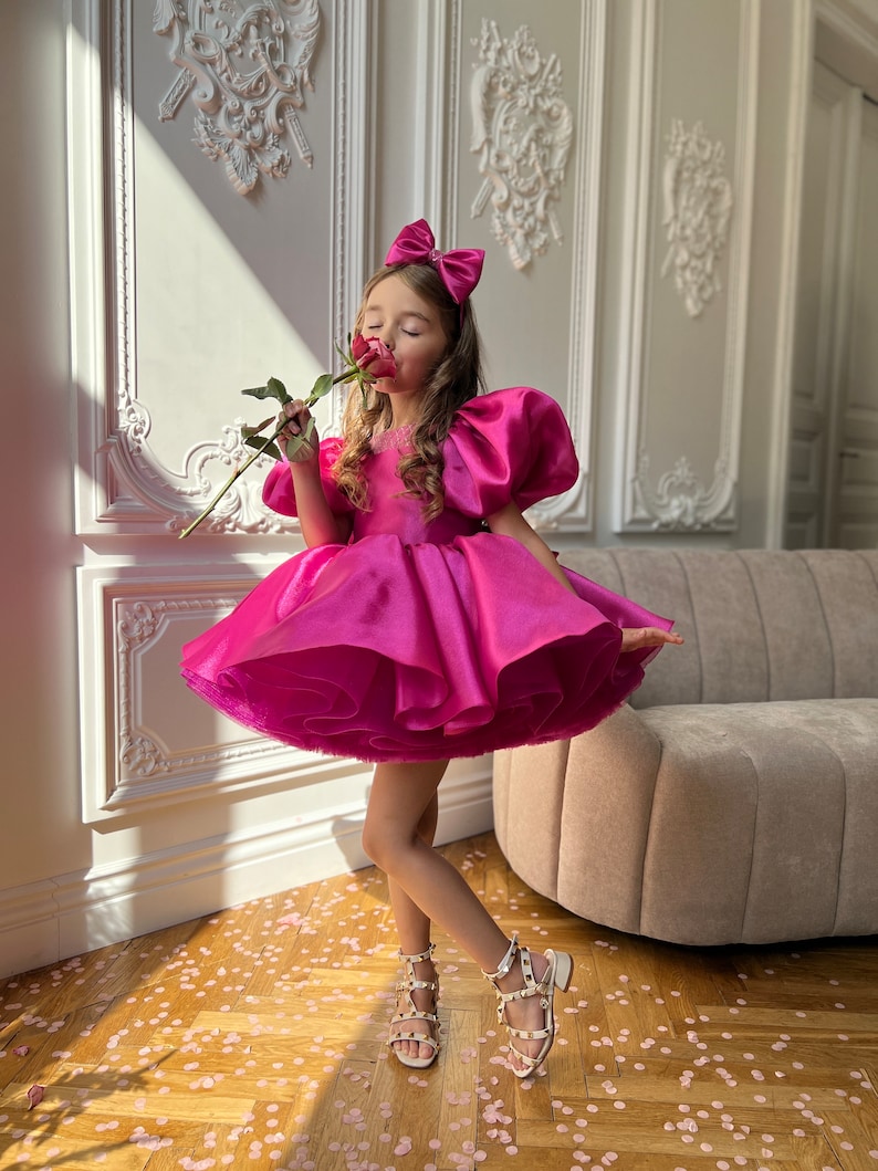 Pink Tutu Dress Birthday, Princess Daisy, Flower Girl Dress, Puff ...