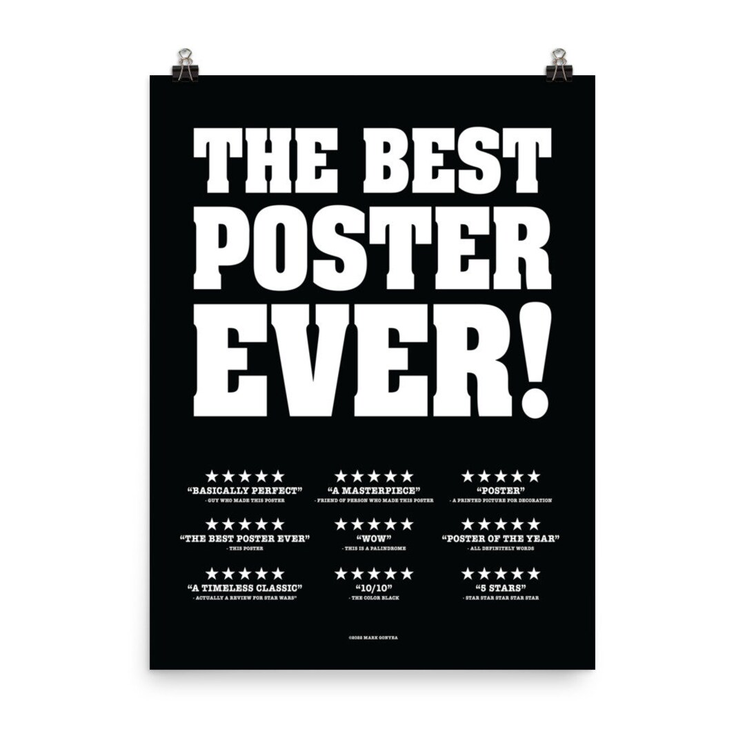 The Best Poster Ever Poster - Etsy