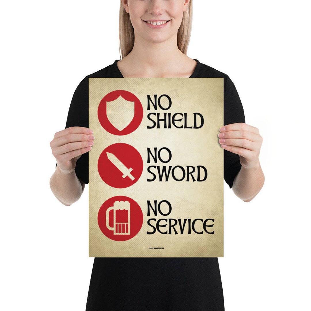 No Shield, No Sword, No Service Medieval Poster - Etsy