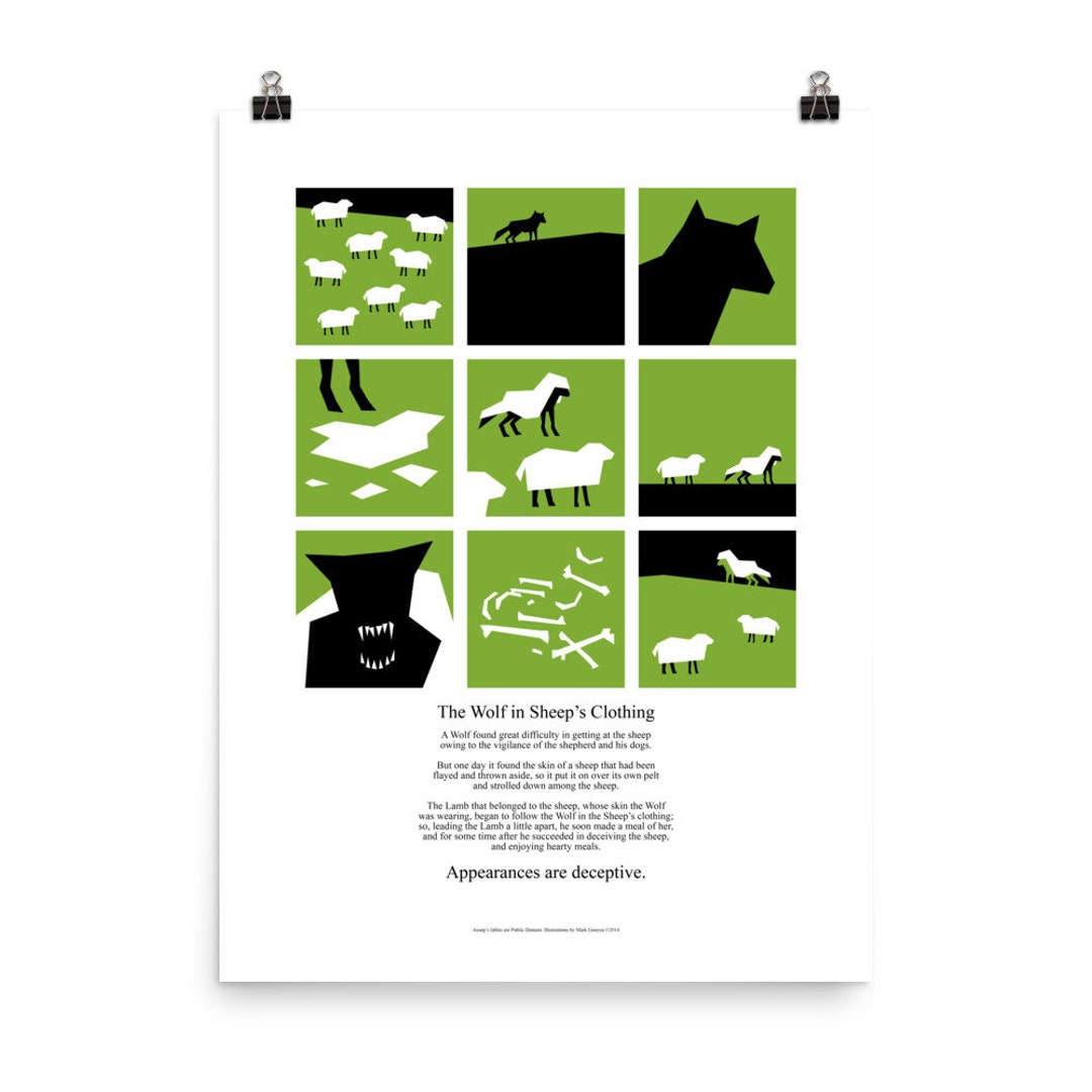 Aesops Fables the Wolf in Sheep's Clothing Poster - Etsy