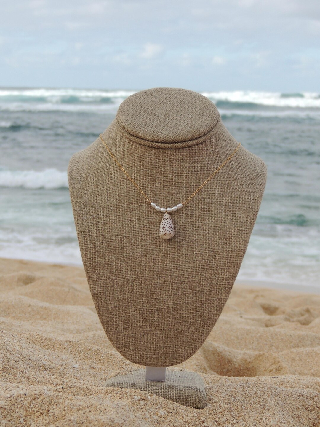 Hawaiian Flea Cone Shell Necklace, Made in Hawaii, Gold Filled Dainty ...