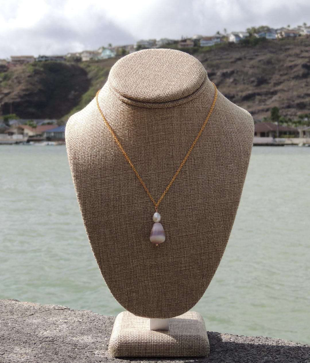 Hawaiian Purple Cone Shell Necklace, 18kt Gold Filled, Made in Oahu ...