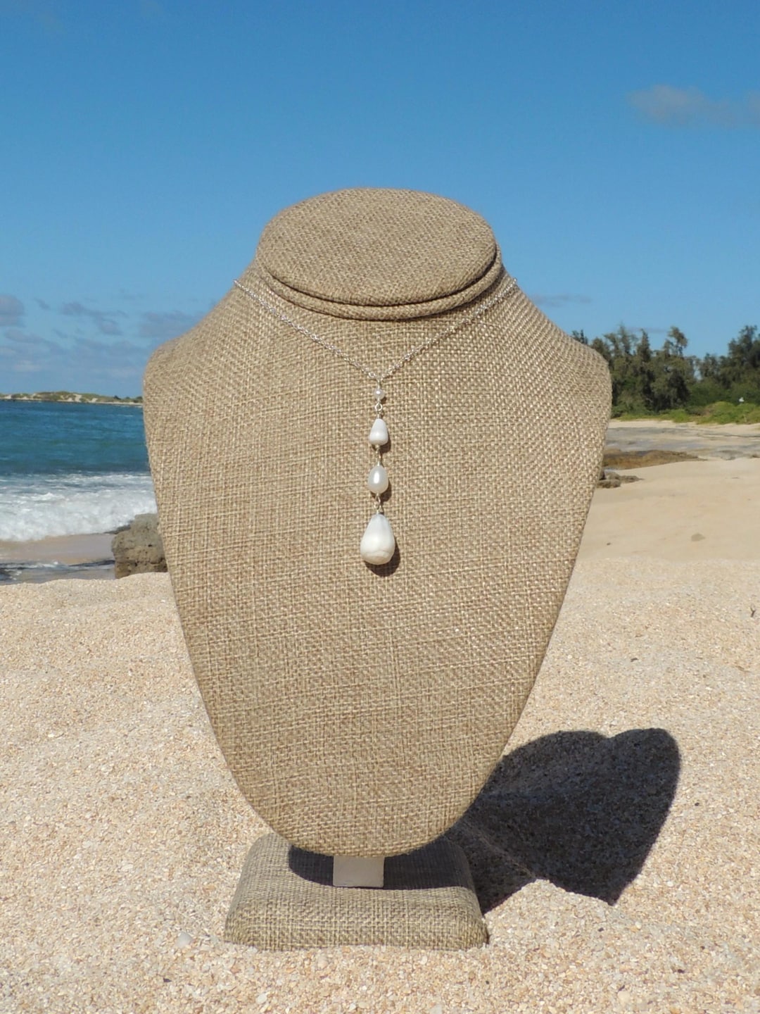 Hawaiian Cone Shell Necklace, White Pearls, White Seashells, Gift for ...