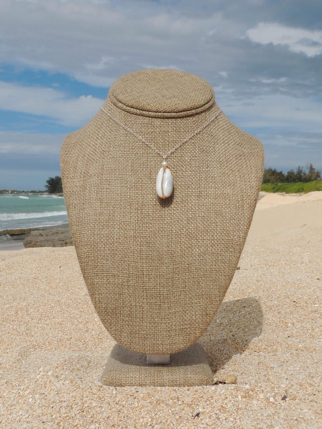 Hawaiian Cowrie Shell Necklace, White Pearl, White Seashell, Gifts for ...