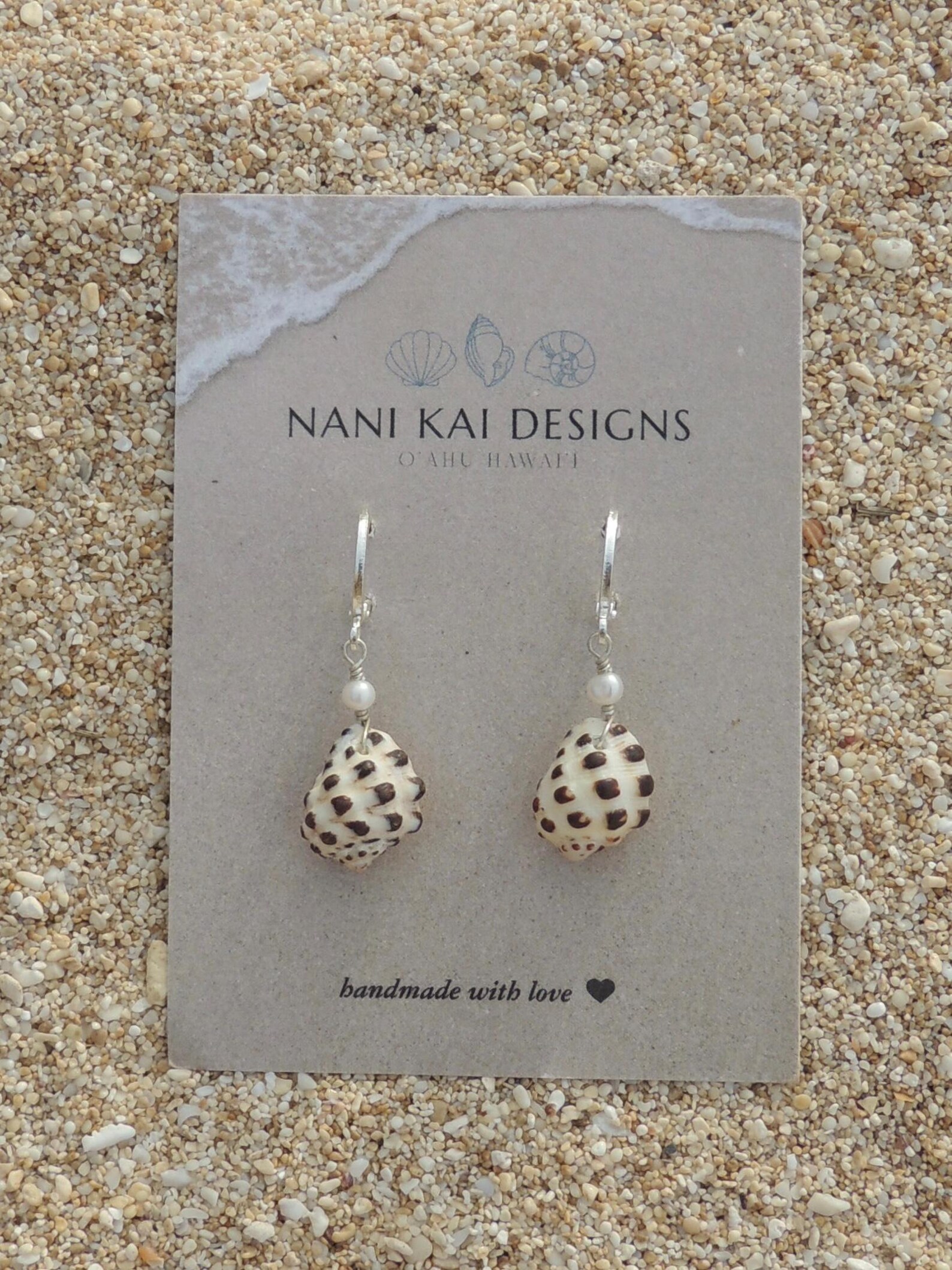 Hawaiian Drupe Shell Huggies, Sterling Silver Earrings, Small Seashells ...