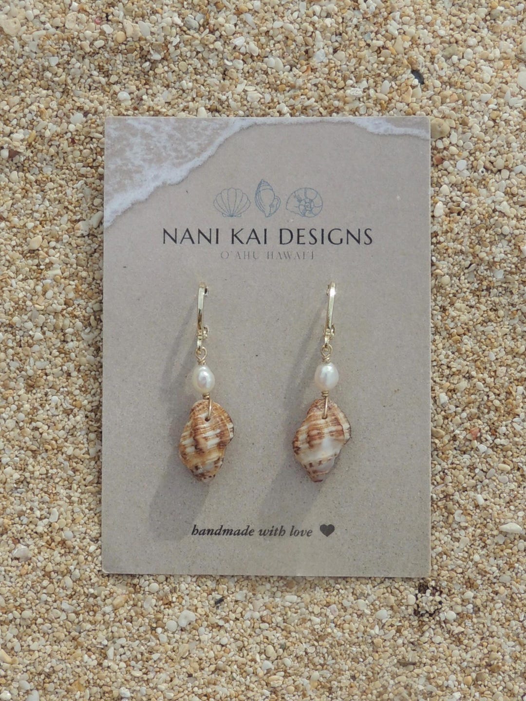 Hawaiian Triton Shell Huggies, 14kt Gold Filled Earrings, Mini ...