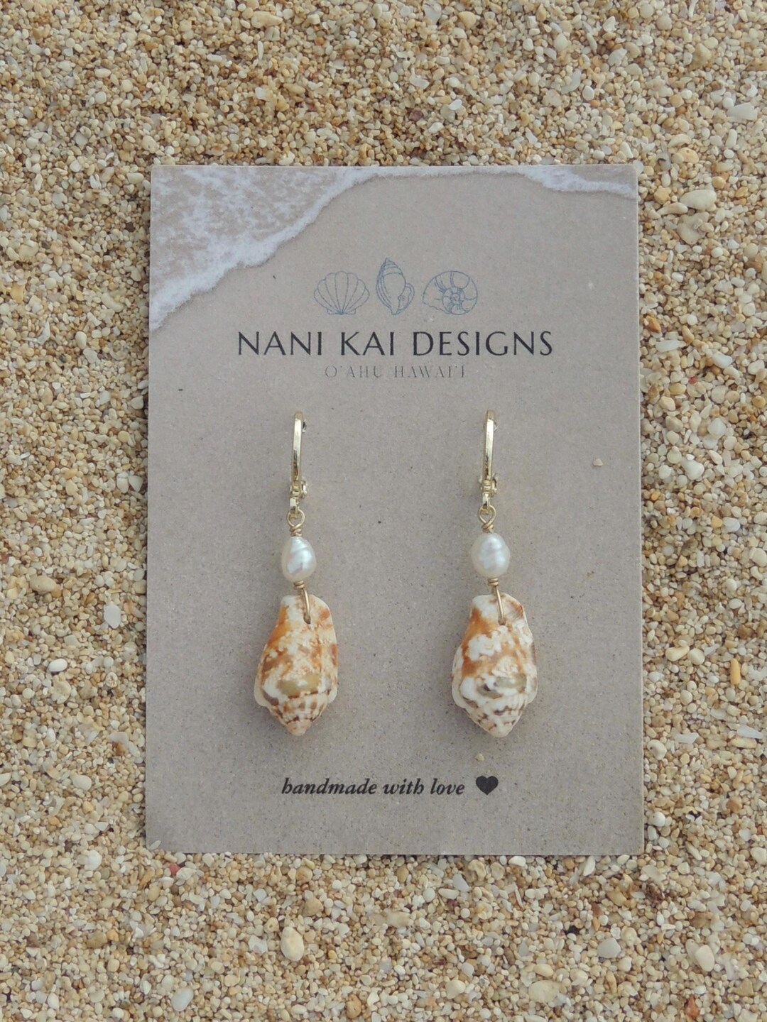 Hawaiian Stromb Shell Huggies, 14kt Gold Filled Earrings, Mini ...