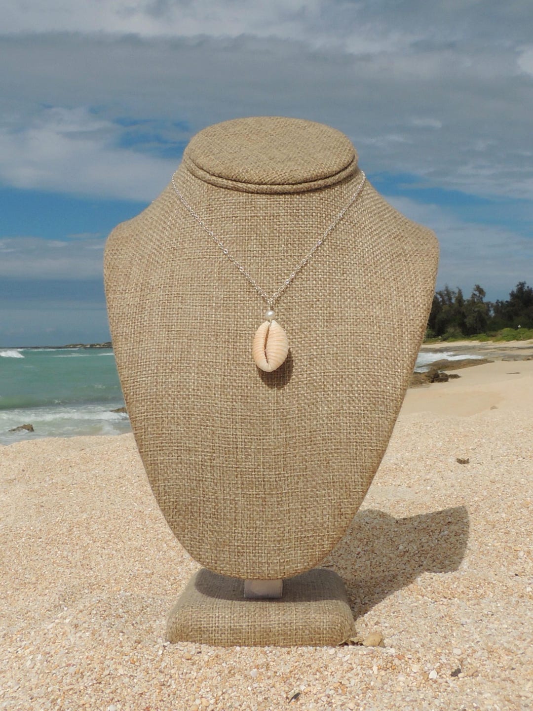 Hawaiian Cowrie Shell Necklace, White Pearl, Rare Seashell, Gifts for ...