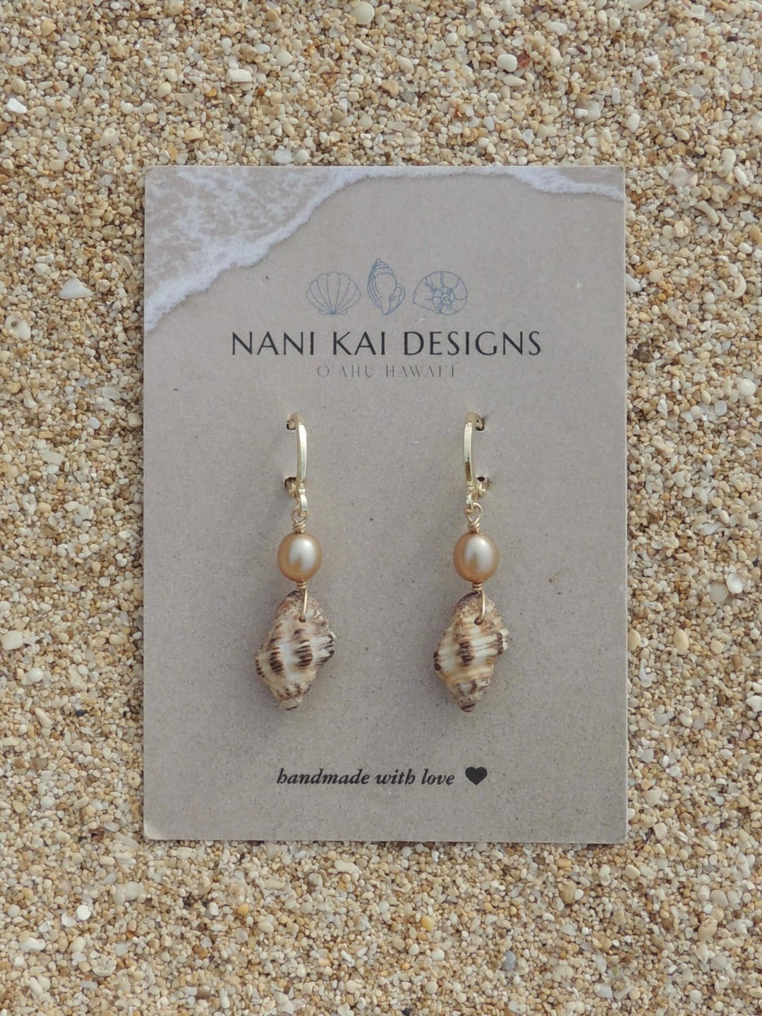 Hawaiian Triton Shell Huggies, 14kt Gold Filled Earrings, Mini ...