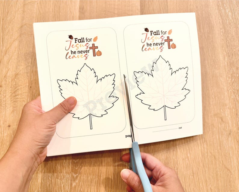 Fall for Jesus Leaf Craft God Never Leaves Me Printable Christian Fall ...