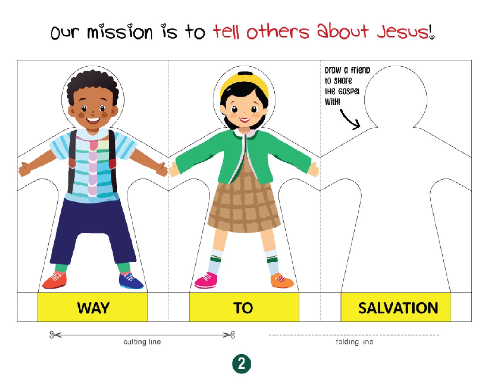Printable John 14:6 Paper Chain Doll Jesus is the Way Christian Mission ...