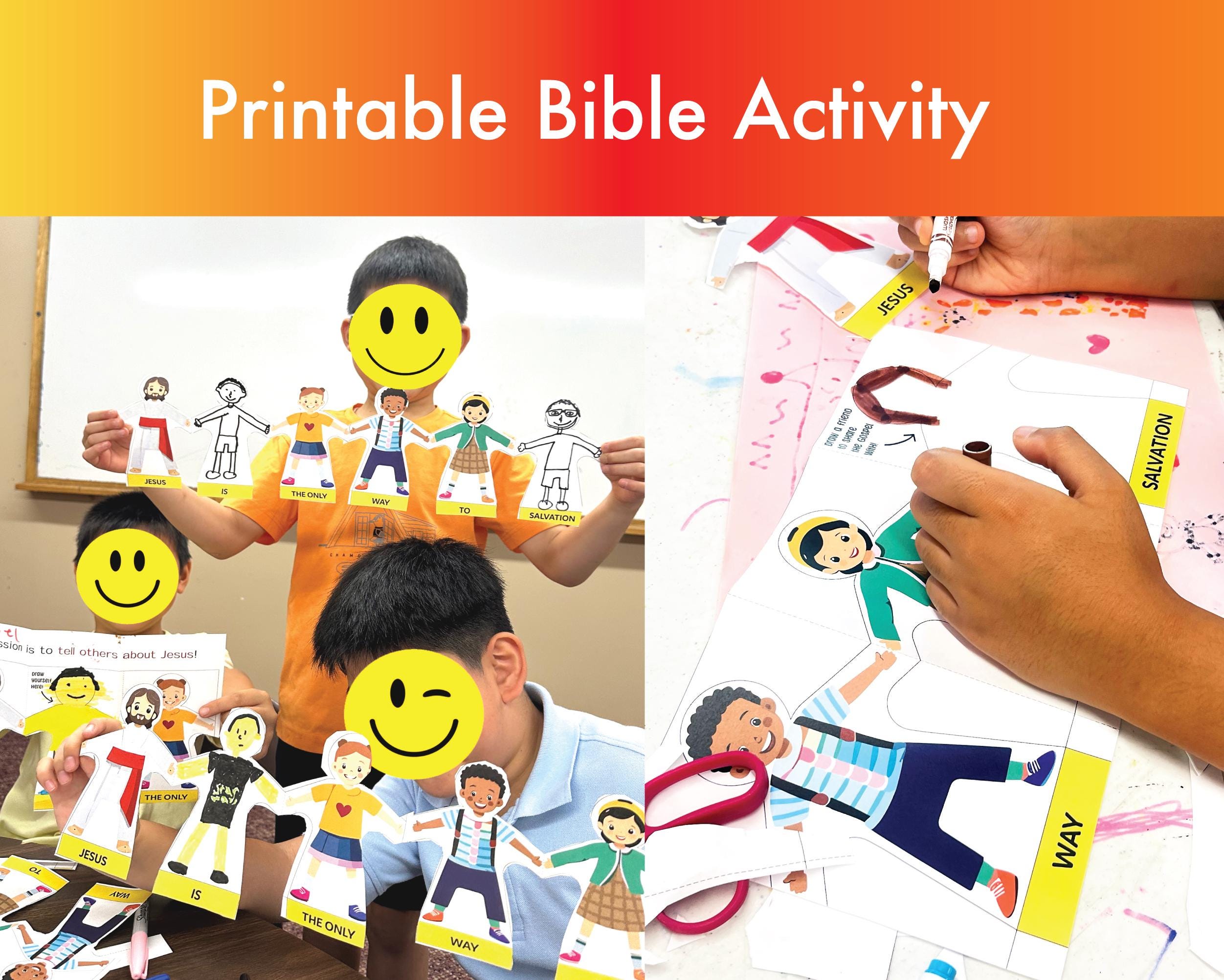 Printable John 14:6 Paper Chain Doll Jesus is the Way Christian Mission ...