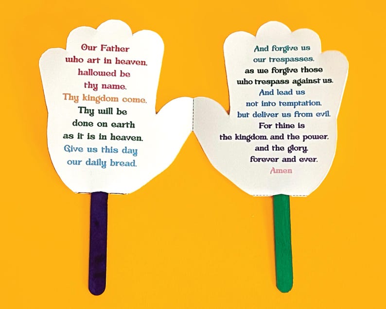 The Lord's Prayer Hands Craft for Kids Printable Bible Activity With ...