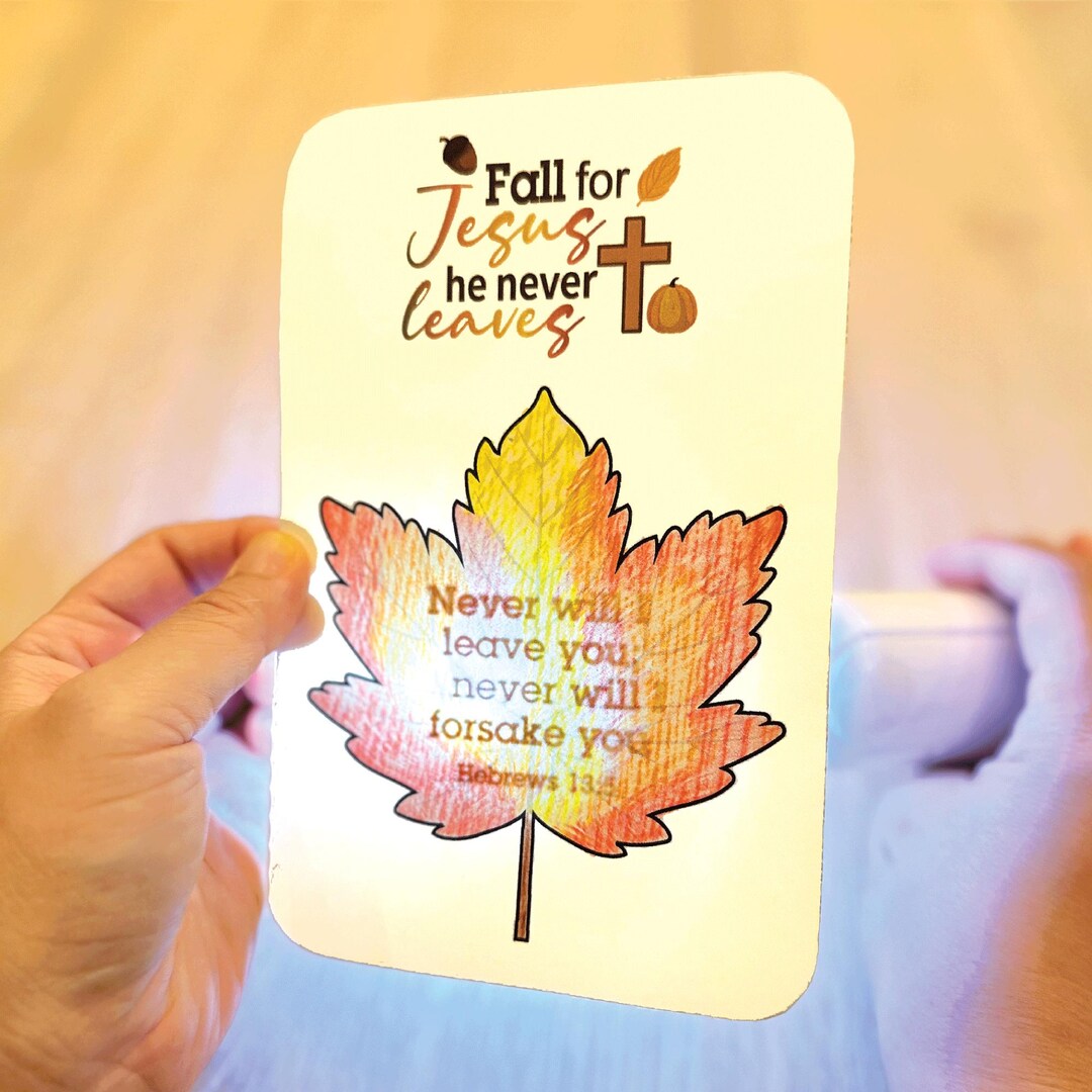 Fall for Jesus Leaf Craft God Never Leaves Me Printable Christian Fall ...