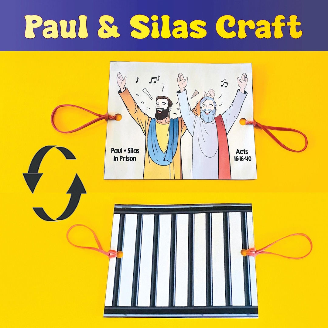 Paul and Silas in Prison Craft Fun Printable Bible Activity for Kids ...