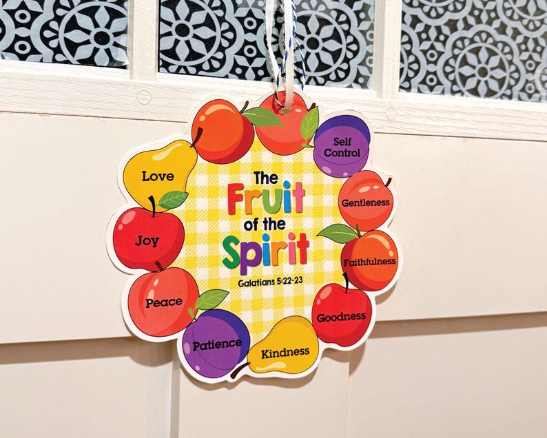 Fruit of the Spirit Wreath Craft Kids Printable Sunday School Bible ...