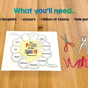 Fruit of the Spirit Wreath Craft Kids Printable Sunday School Bible ...