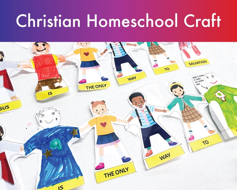 Printable John 14:6 Paper Chain Doll Jesus is the Way Christian Mission ...