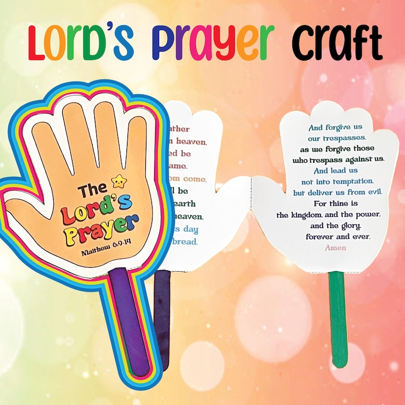 The Lord's Prayer Hands Craft for Kids Printable Bible Activity With ...