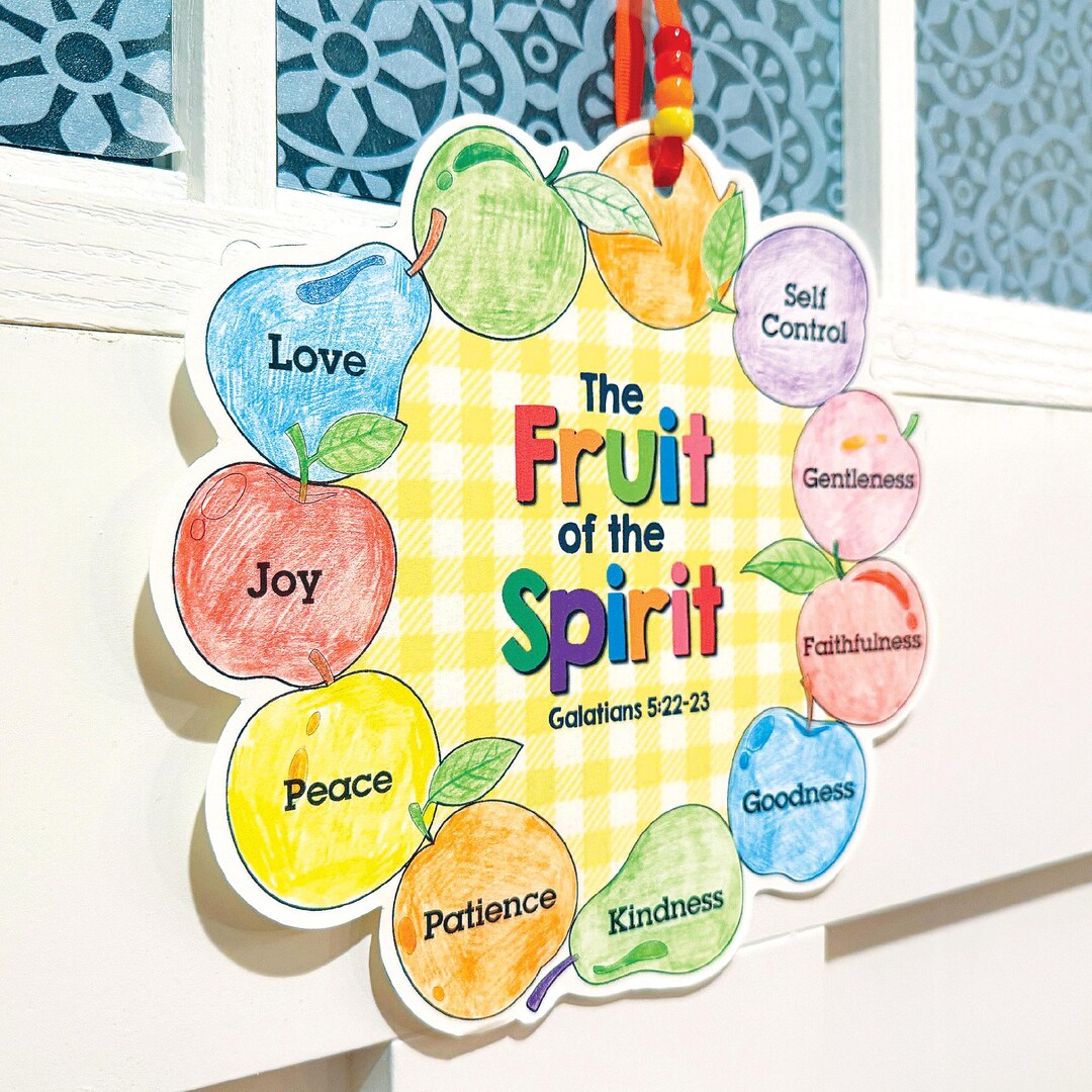 Fruit of the Spirit Wreath Craft Kids Printable Sunday School Bible ...