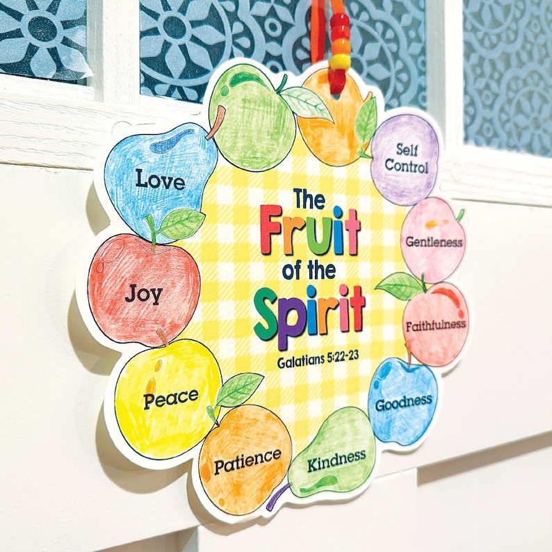 Fruit of the Spirit Wreath Craft Kids Printable Sunday School Bible ...