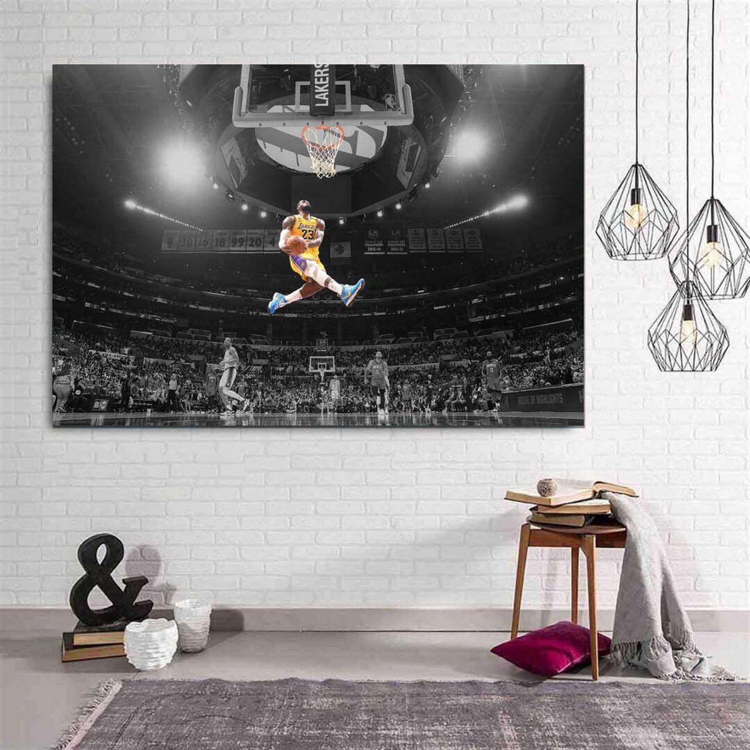 Lebron James Dunk Poster,lebron James Print Poster,los Angeles Lakers ...
