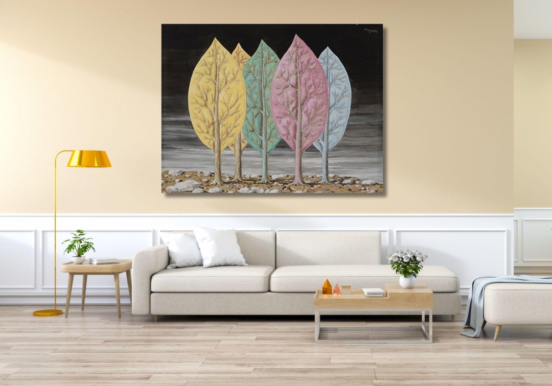Leaf Trees by René Magritte Canvas Wall Art, the Banquet Poster Art ...