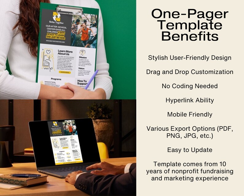 A4 One-pager Nonprofit Overview, Easy Canva Design Template. Use It as ...