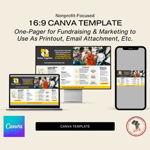 16:9 One-pager Nonprofit Overview, Easy Canva Design Template. Use as a ...