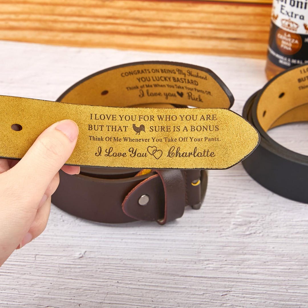 Personalized Leather Belt Anniversary Handmade Belt, Custom Leather ...
