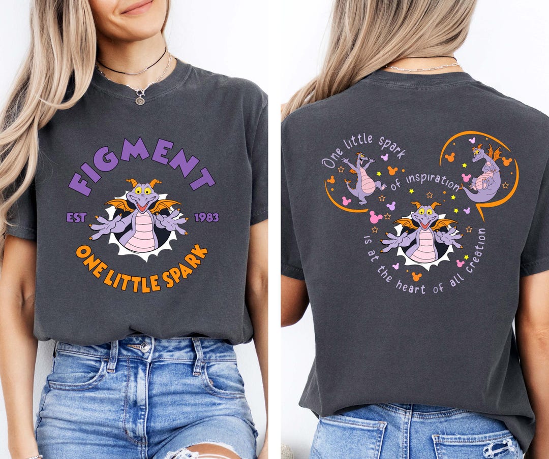 Figment Epcot Double Sided Disney Shirt, One Little Spark Shirt, Retro ...