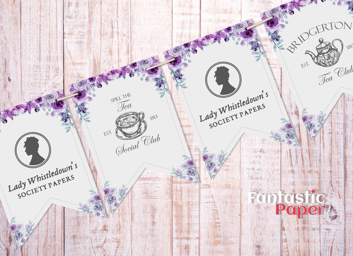 Bridgerton Party Printable Banners | Elegant & Customizable Name ...
