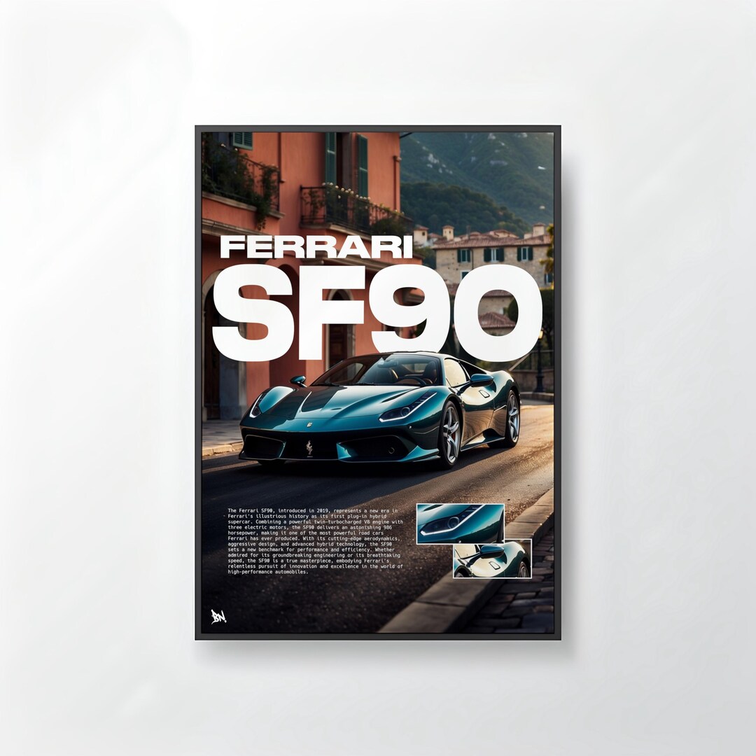 Exclusive Ferrari SF90 Poster Car Poster Car Series Physical Poster - Etsy