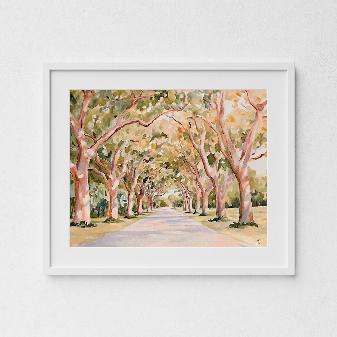 Live Oak Alley Art Print: Southern Landscape Painting (digital Download ...