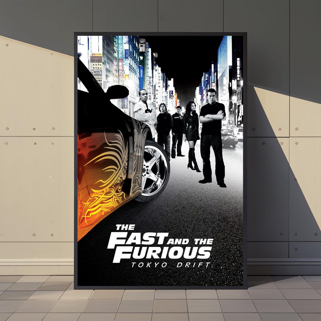 Tokyo Drift Movie Poster Perfect Gift Home Decor Wall Art Wooden Hanger ...