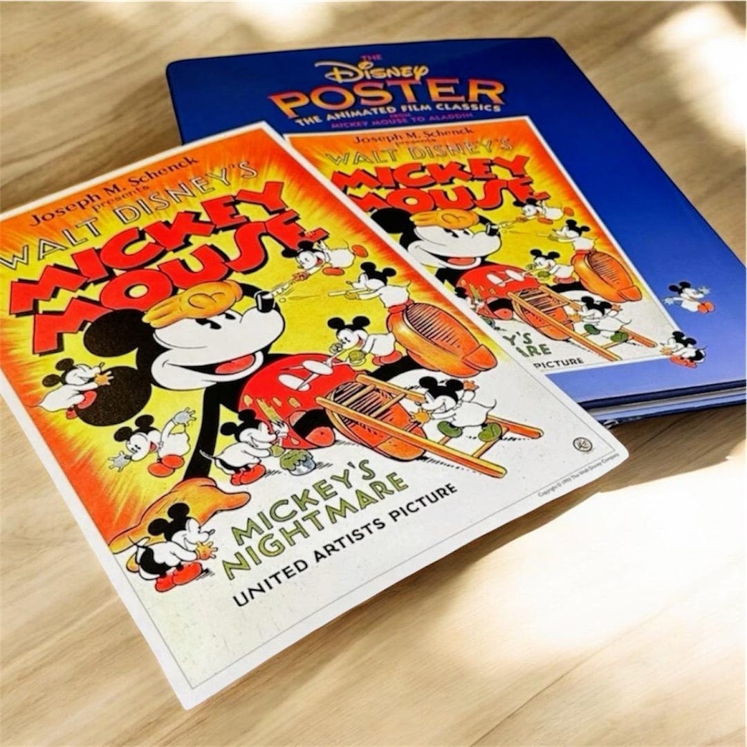 Disney Poster Book Animated Film Classics Mickey to Aladdin 1993 ...