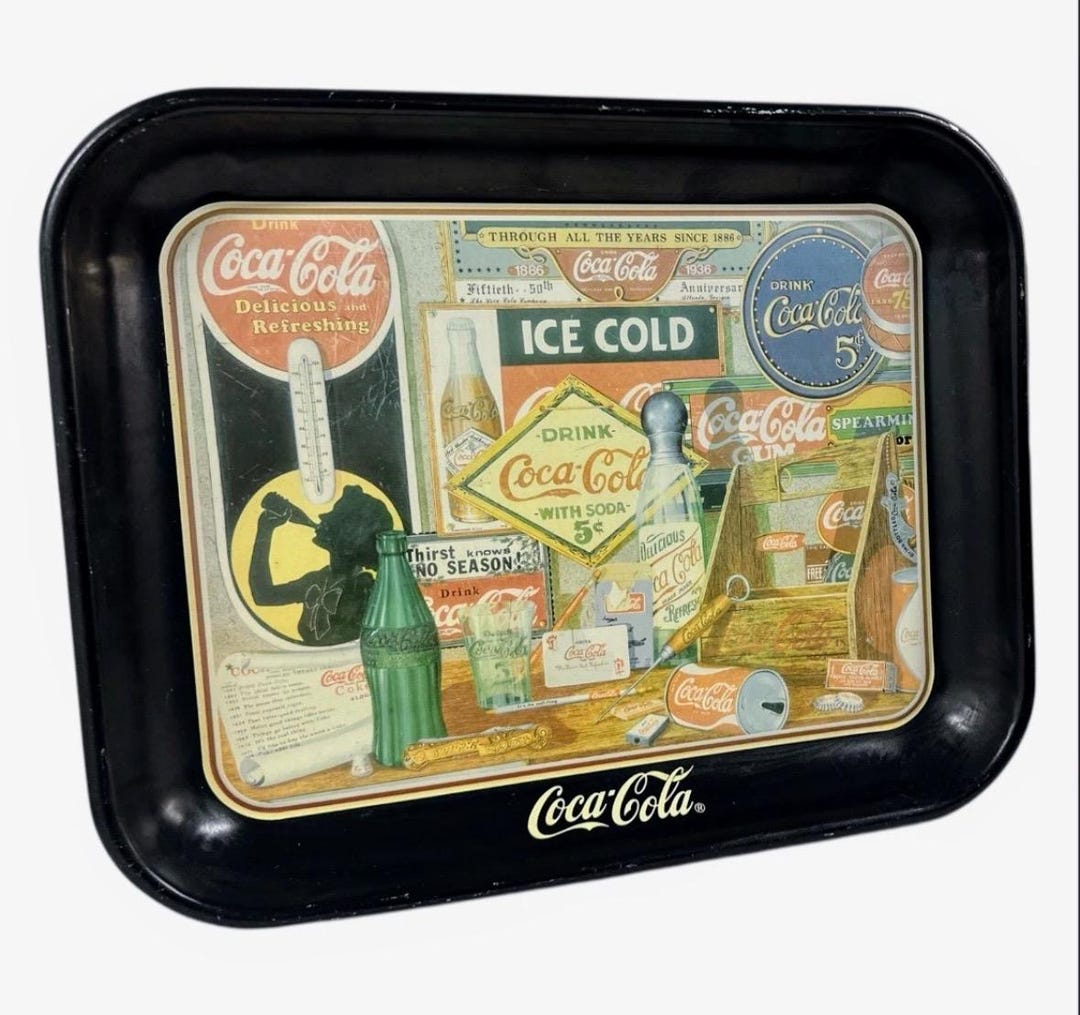 Vintage 1990 Coca-cola “through the Years” Collectible Tray Sandra E ...