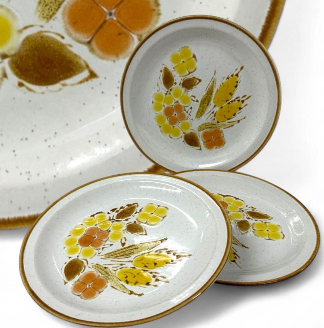 Vintage International Stoneware Stoneybrook Rushwood Salad Plates Set ...
